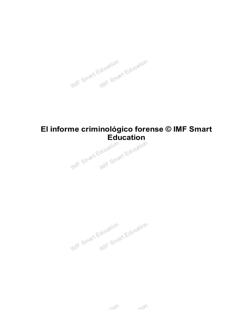Informe Criminológico Forense: Guía Completa | PDF | Testigo experto ...