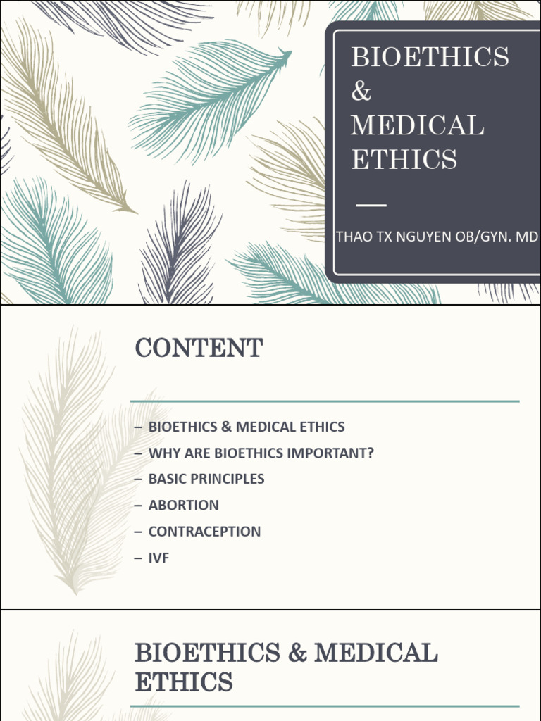 Bioethics & Medical Ethics 4- 2025 | PDF | Birth Control | Bioethics