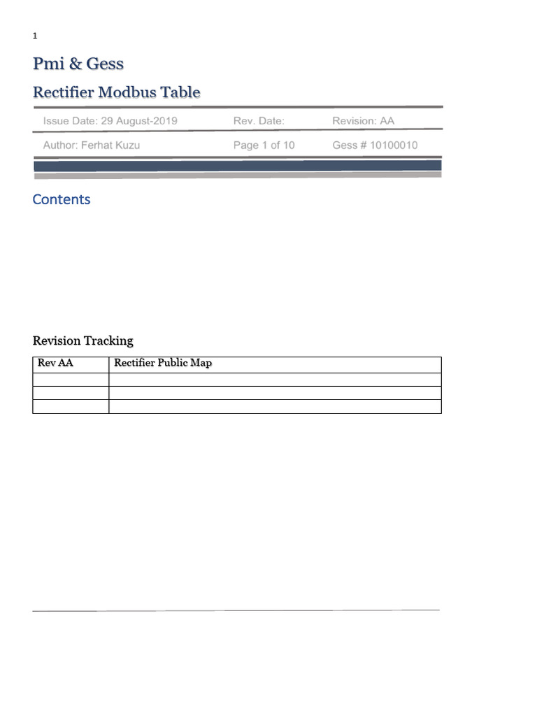 Rectifier Modbus Table (New) | PDF | Rectifier | Manufactured Goods