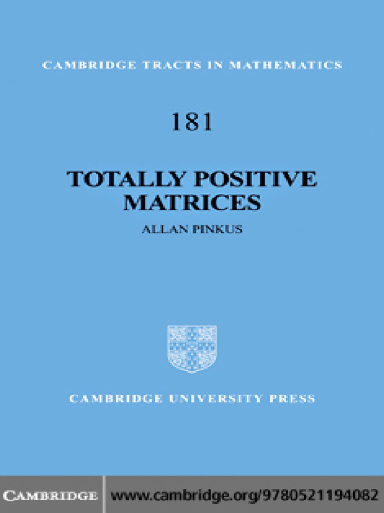 Pinkus Totally Positive Matrices | PDF | Matrix (Mathematics) | Determinant