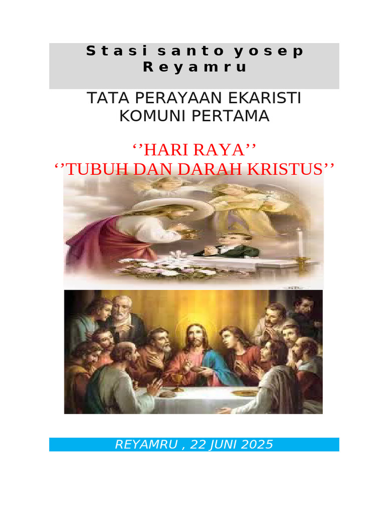 Tpe Komuni Pertama Stasi Reyamru 22 Juni 2025 | PDF