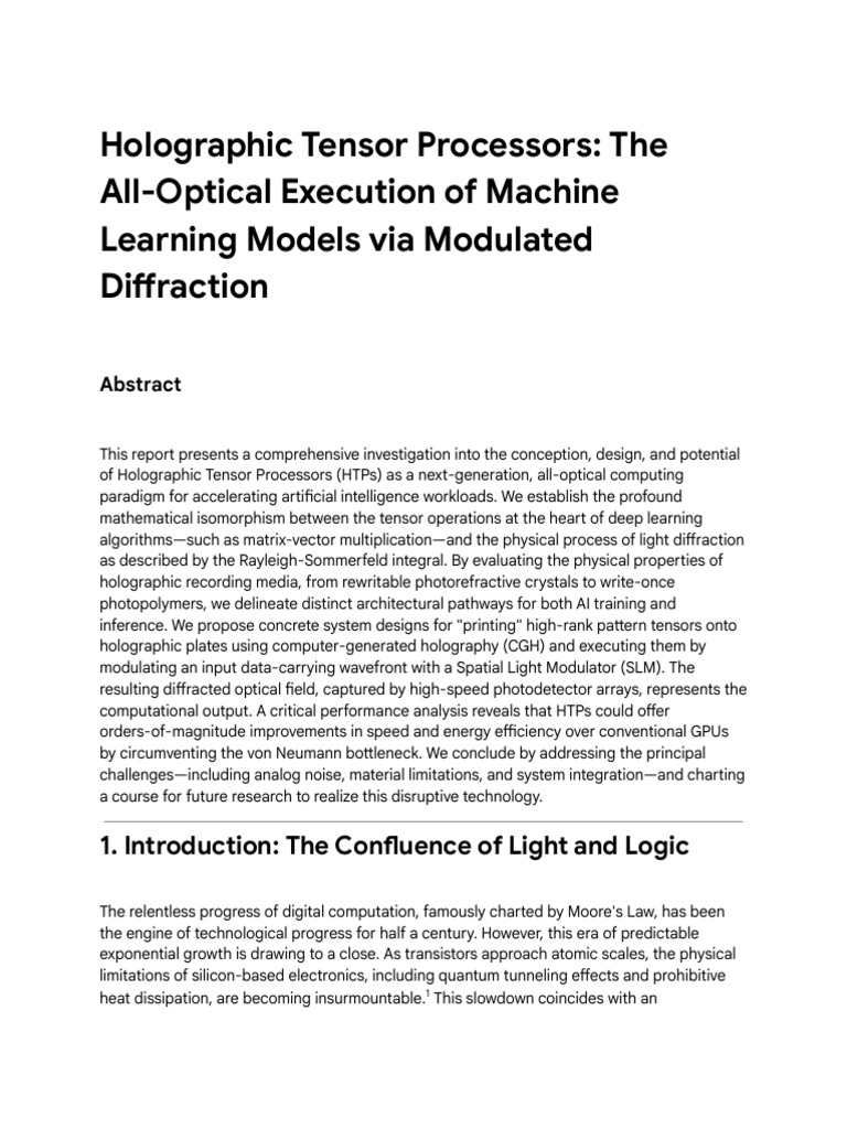 Holo Wafer Intro | PDF | Holography | Tensor