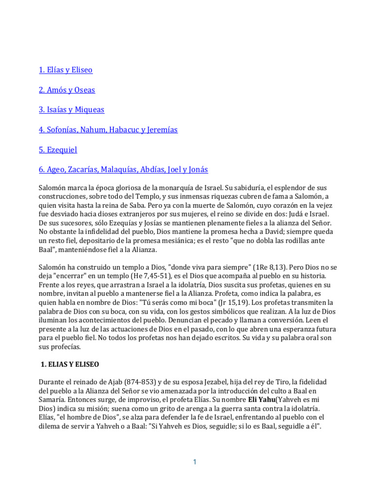 Profetas - 2 Part | PDF | Elijah | Yahvé
