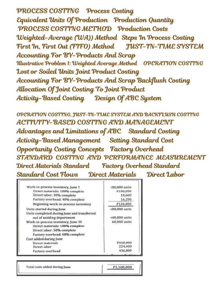 Process Costing Methods Explained | PDF