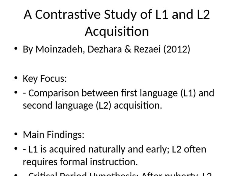 L1 Vs L2 Acquisition Presentation | PDF