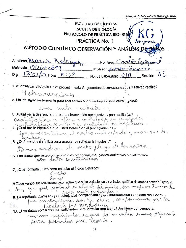 Prácticas 1-9 Lab Bio | PDF