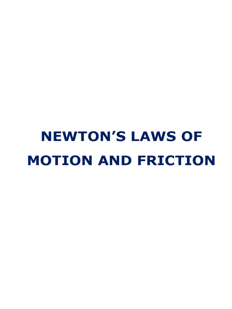 Newtons Laws of Motion and Friction Questions | PDF | Force | Friction