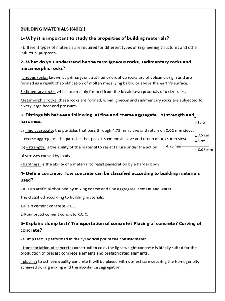 Building Materials: Types and Properties | PDF | Lime (Material) | Concrete