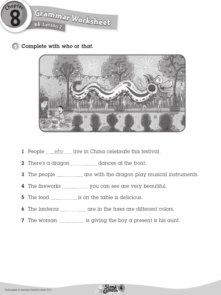 Chapter 8 - Grammar Worksheet | PDF