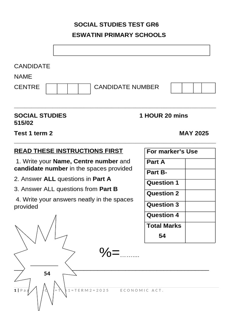 Soc 6 Test1 Term2 Economic Development 1 | PDF | Taxes | Mining