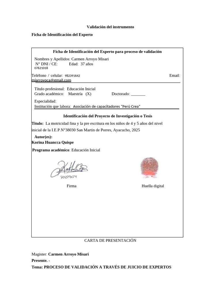 Formato Validación | PDF | Escritura | Sílaba