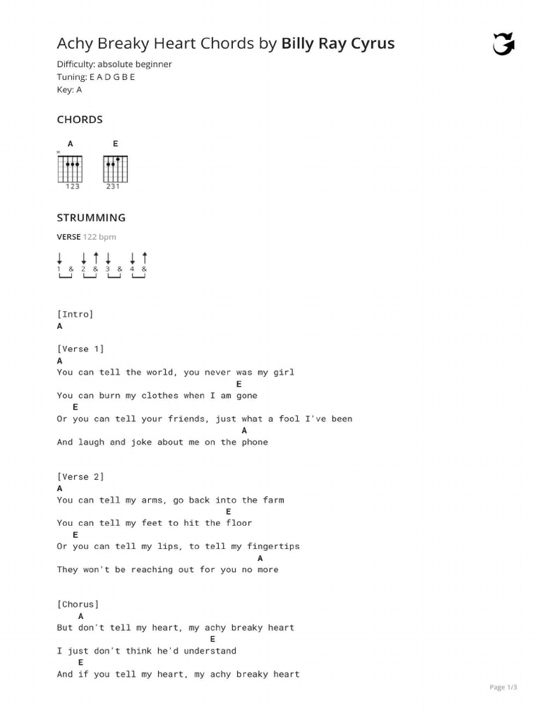 Achy Breaky Heart Chords | PDF