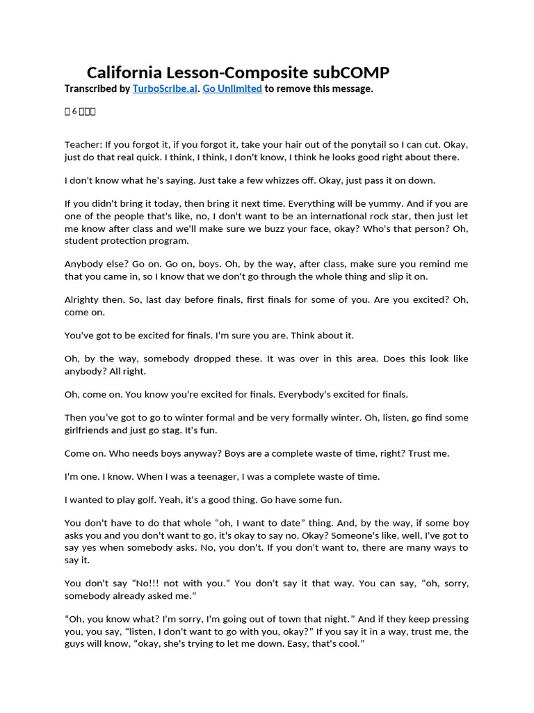 California Lesson-Composite SubCOMP | PDF | Sleep | Musicology