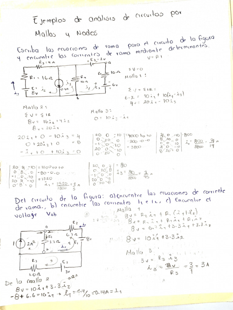 Ejercicio 2 Leyes de Kirchoff-Nodos y Mallas | PDF