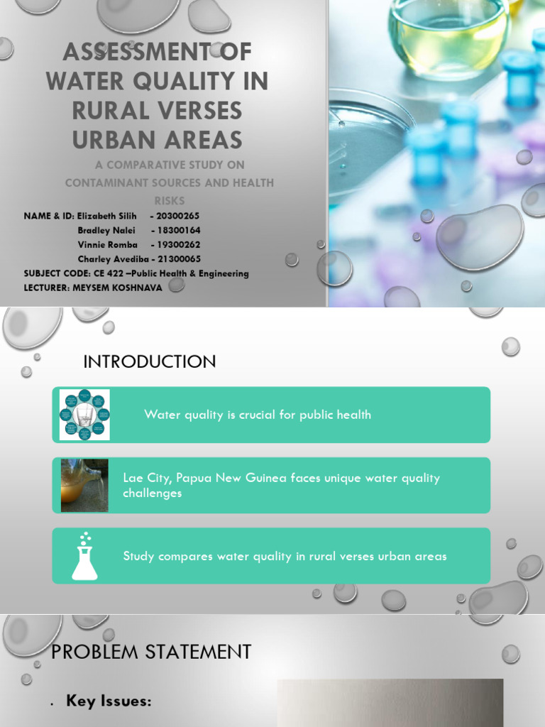Water Quality in Lae City: Rural vs Urban | PDF | Water Quality | Water