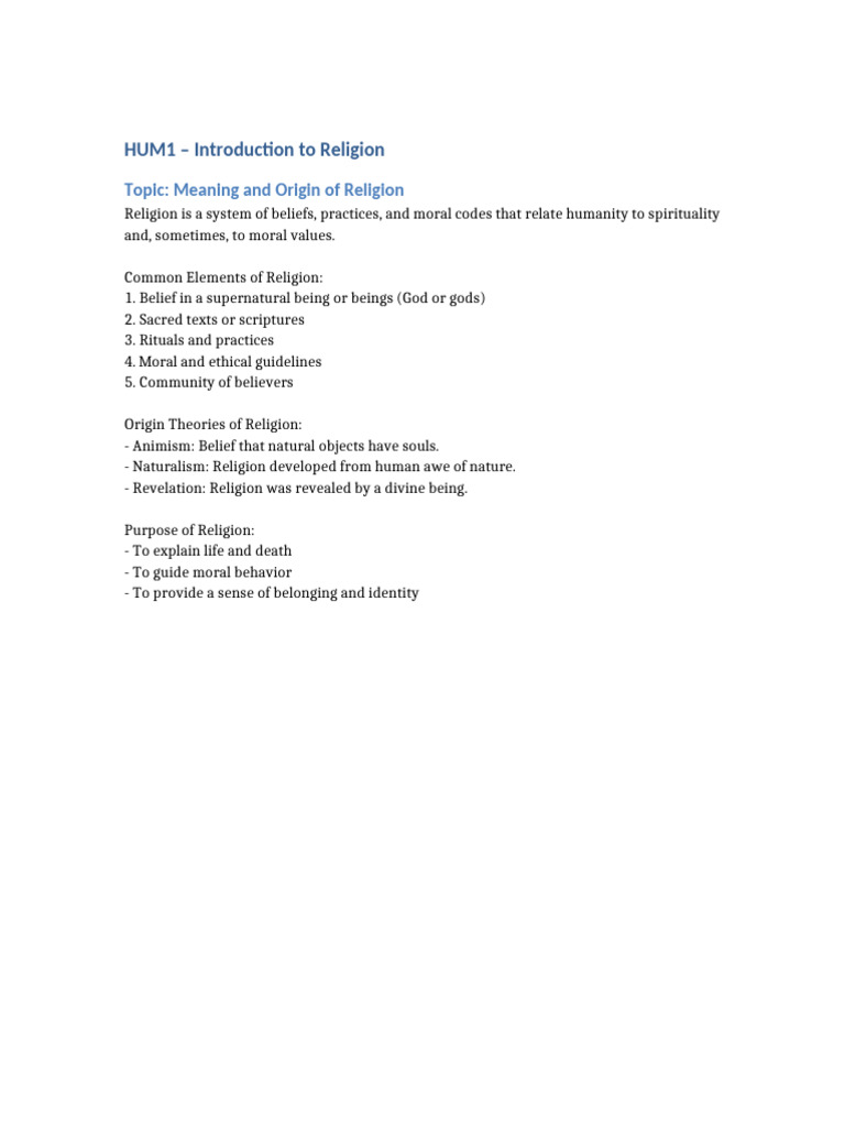 Understanding the Meaning of Religion | PDF