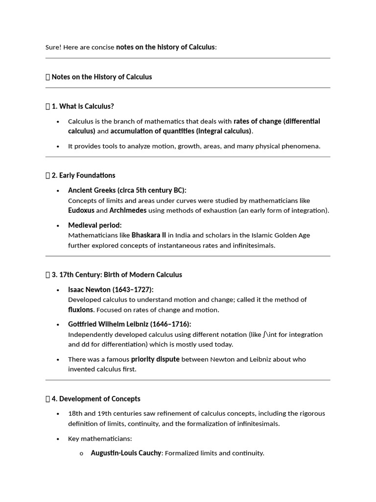 Calculus History Notes | PDF