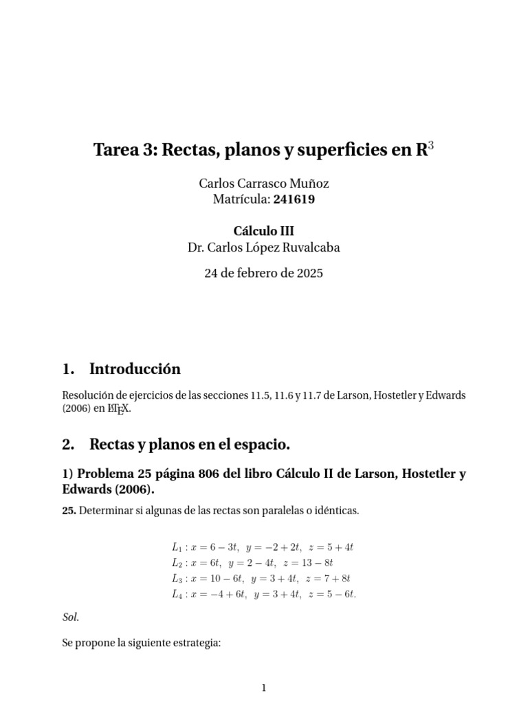 Rectas y Planos en R3: Ejercicios Resueltos | PDF | Esfera | Ecuaciones