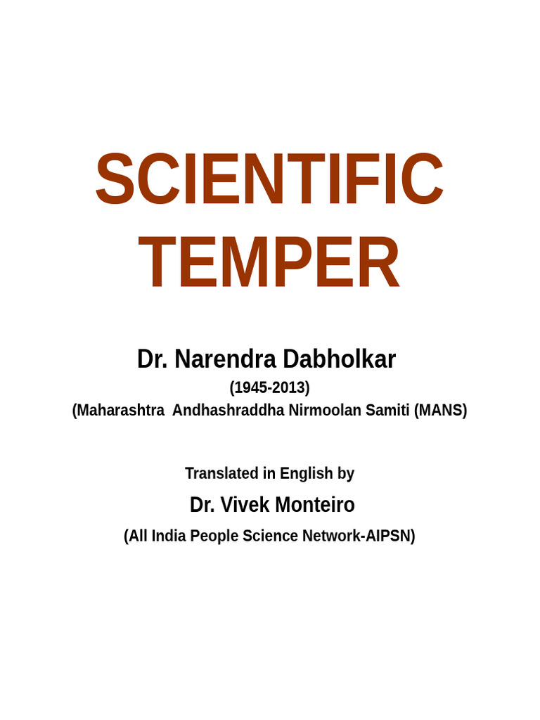 Scientific Temper - English | PDF | Galileo Galilei | Human