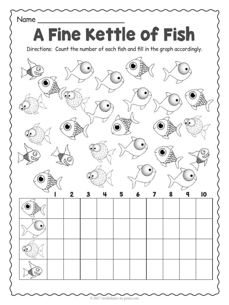 Fish Count and Graph Worksheet | PDF