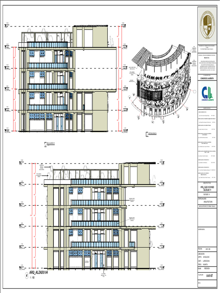 A-A1-07 - Arq - Elevaciones Bloque A-Layout1 | PDF