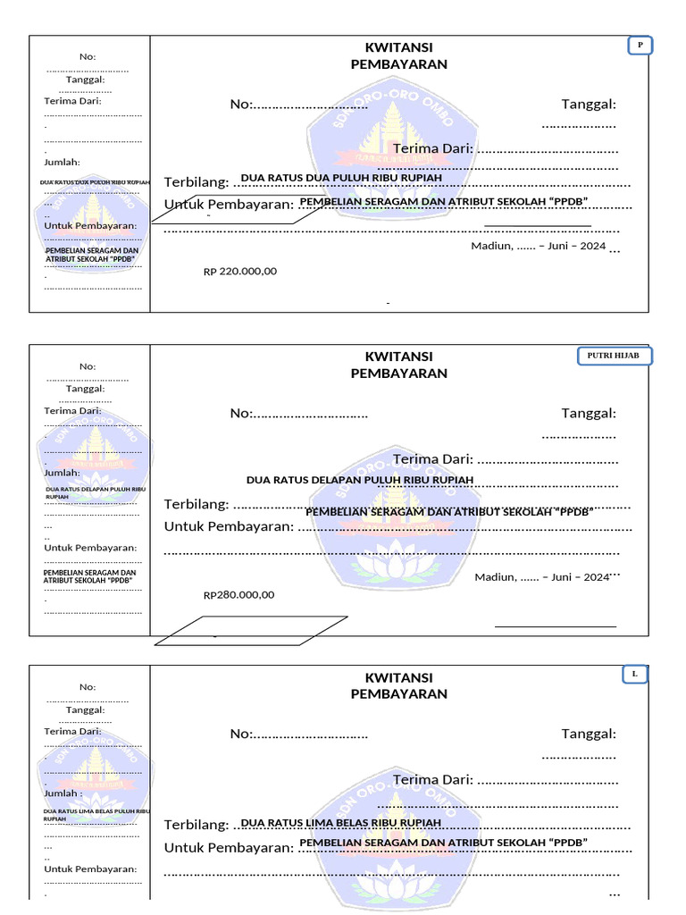 Kwitansi Kosong Paper | PDF