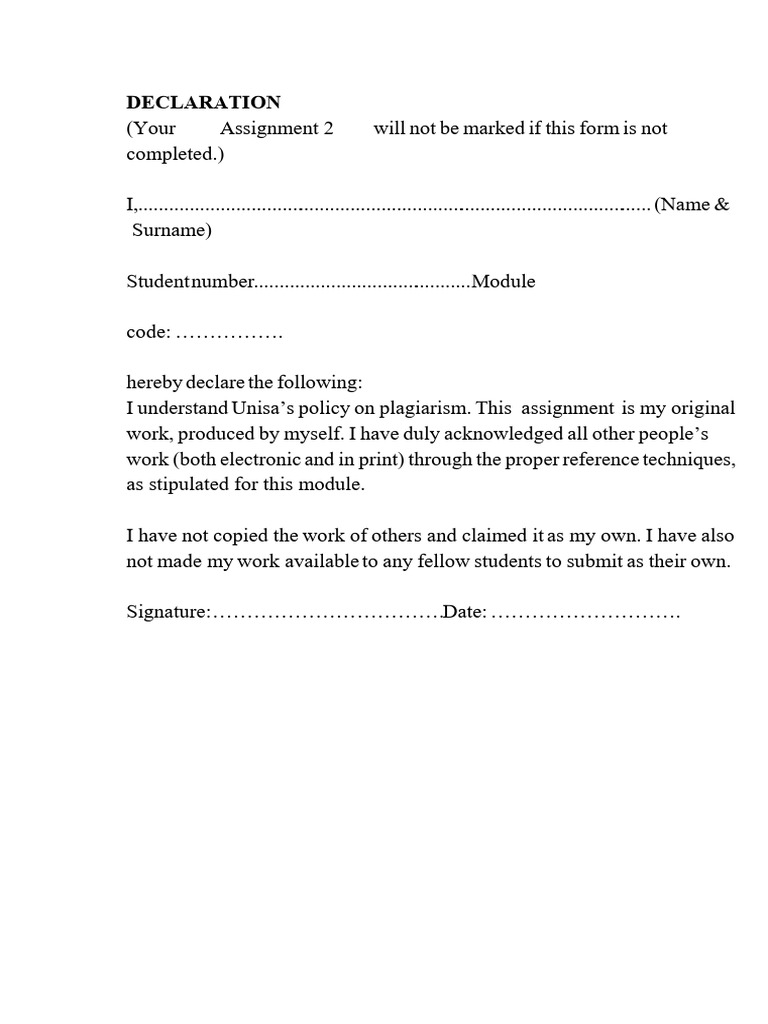 Declaration Form | PDF