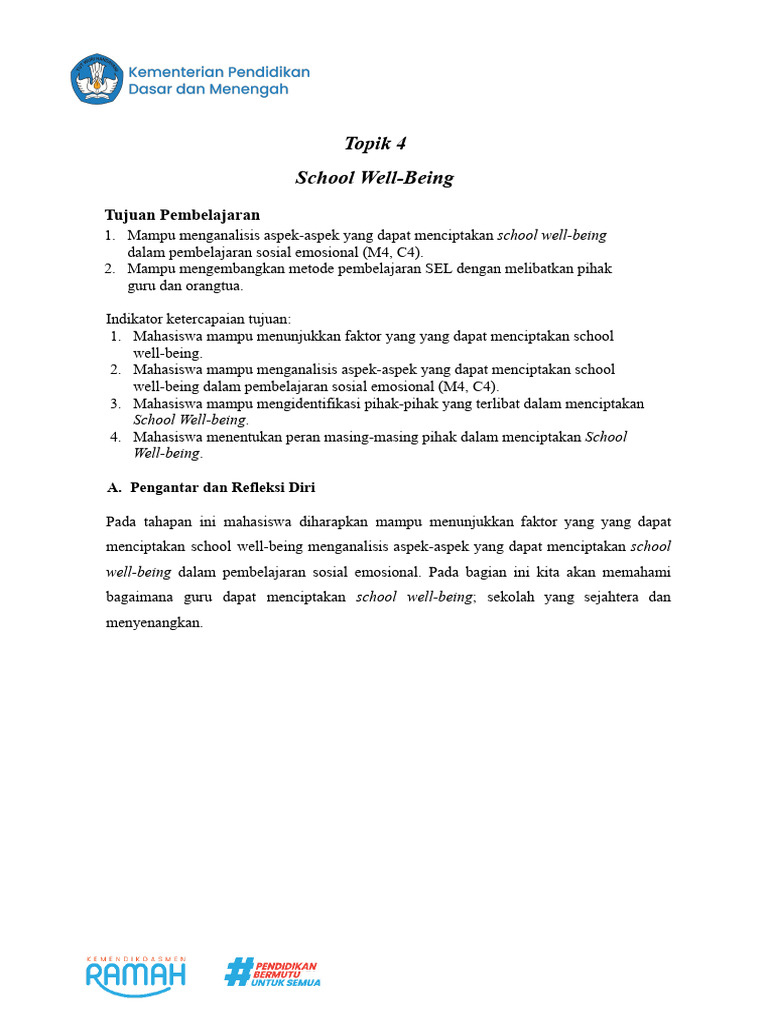 Dimensi dan Faktor School Well-Being | PDF