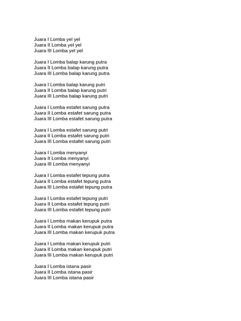 Juara I Lomba Yel Yel | PDF
