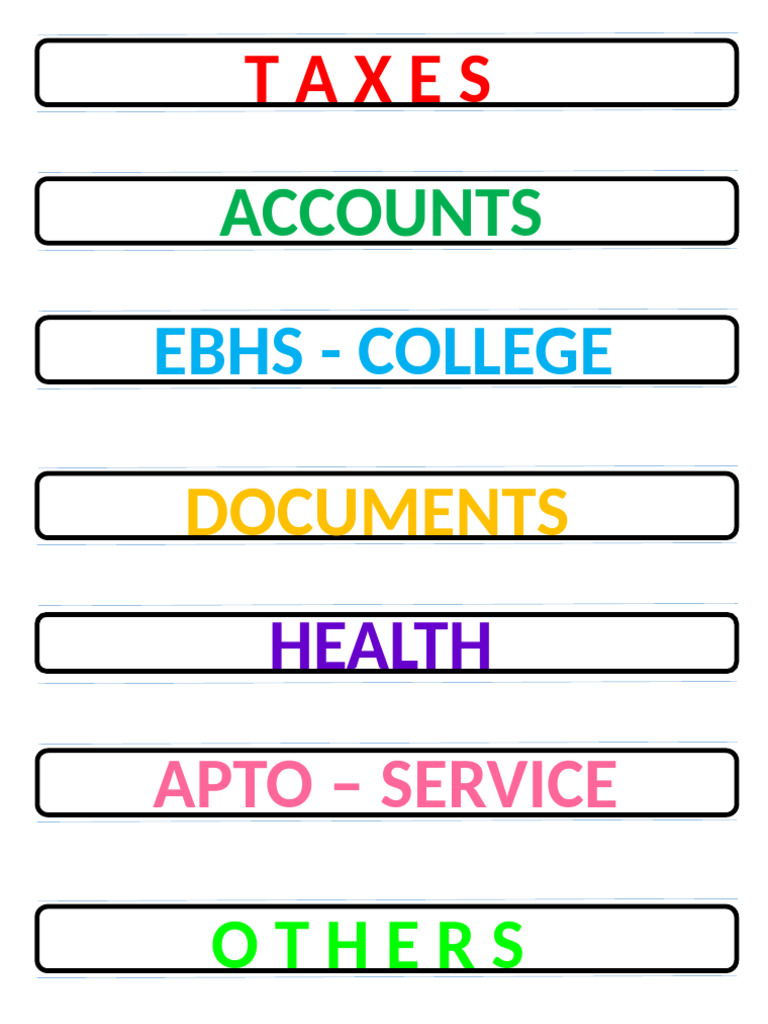 Letreros para Archivador | PDF