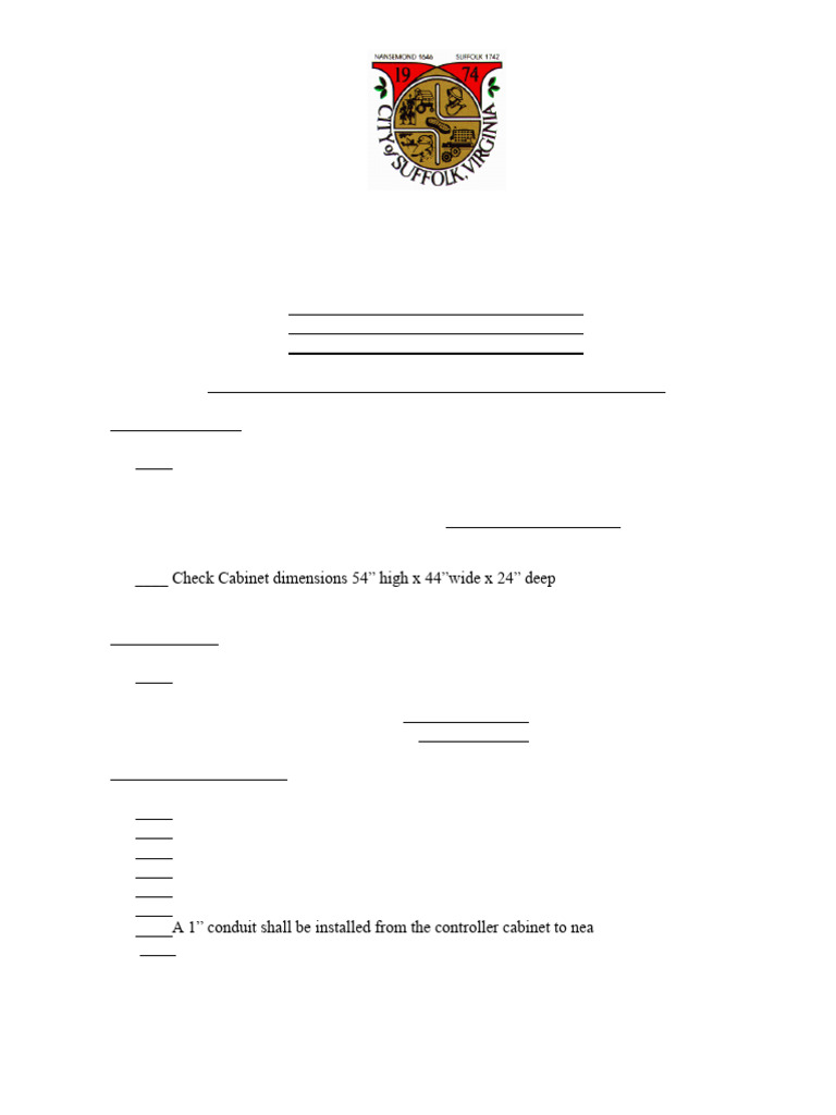 Traffic Signal Construction Inspection Checklist PDF | PDF | Switch ...