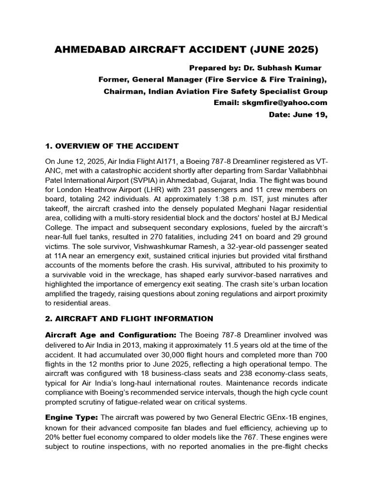 Ahemedabad Aircraft Accident Analysis-1 | PDF | Flight Recorder | Aviation Accidents And Incidents