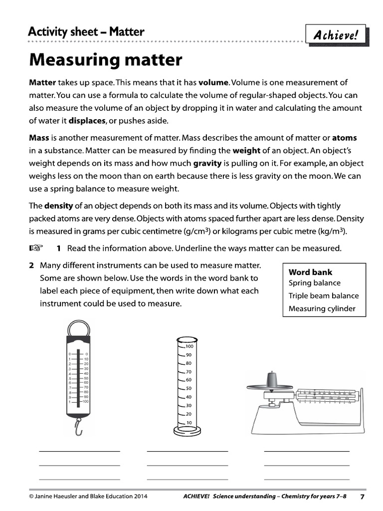 Measuring Matter 2 | PDF