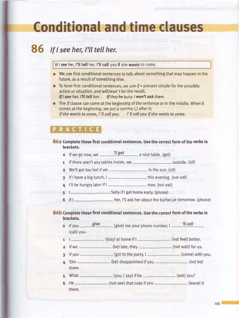 Conditional and Time Clauses | PDF | Sentence (Linguistics) | Syntax