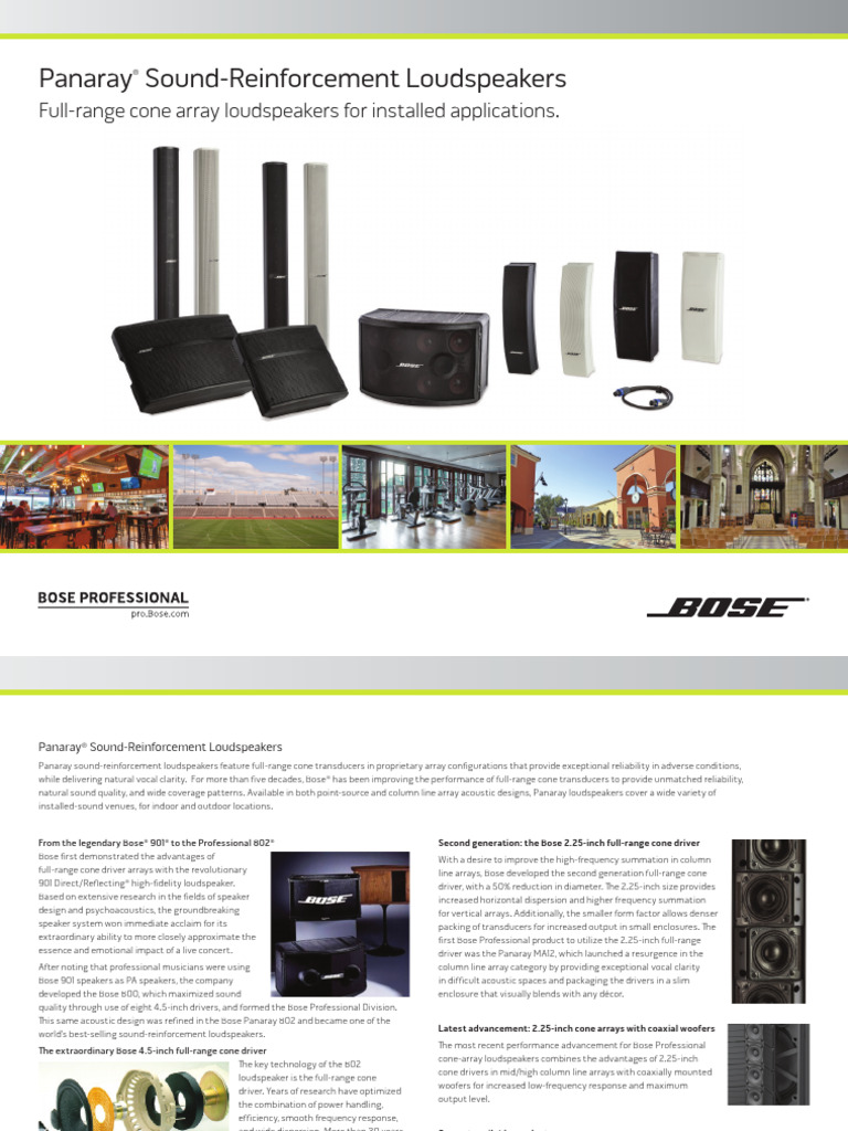 Brochure Panaray Loudspeakers PMC11302015 | PDF | Loudspeaker | Electrical Engineering