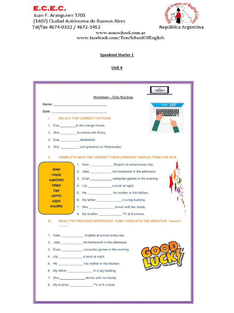 Present Simple He She It 2 | PDF