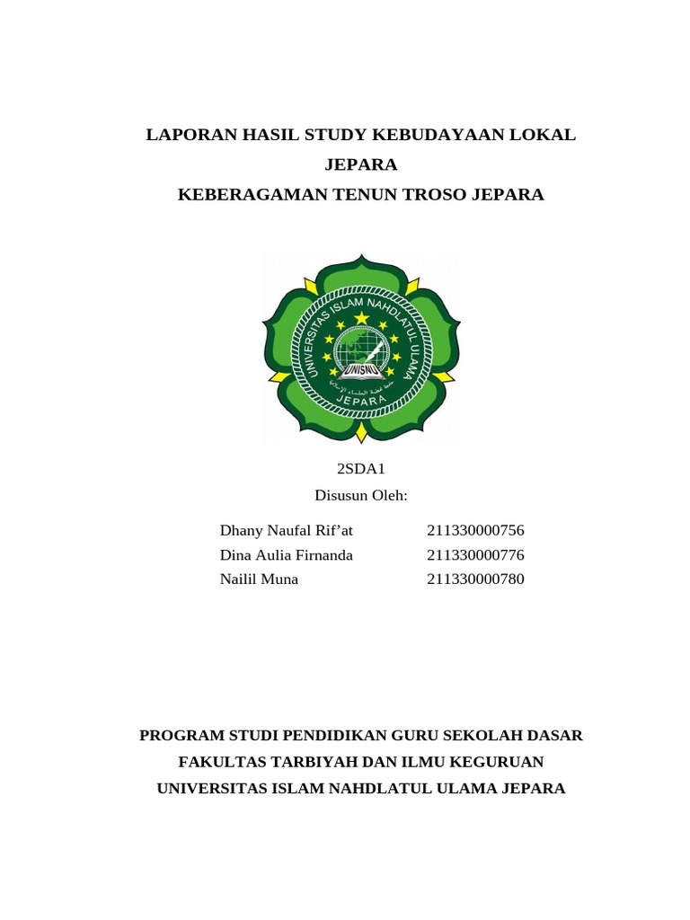 Kearifan Lokal Tenun Troso Jepara | PDF