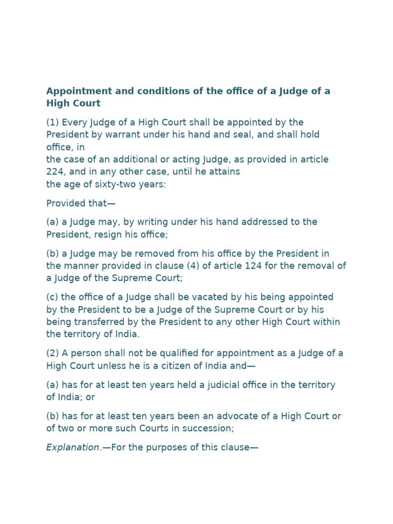 High Court Judge Appointment Process | PDF | Supreme Court Of India | Judge