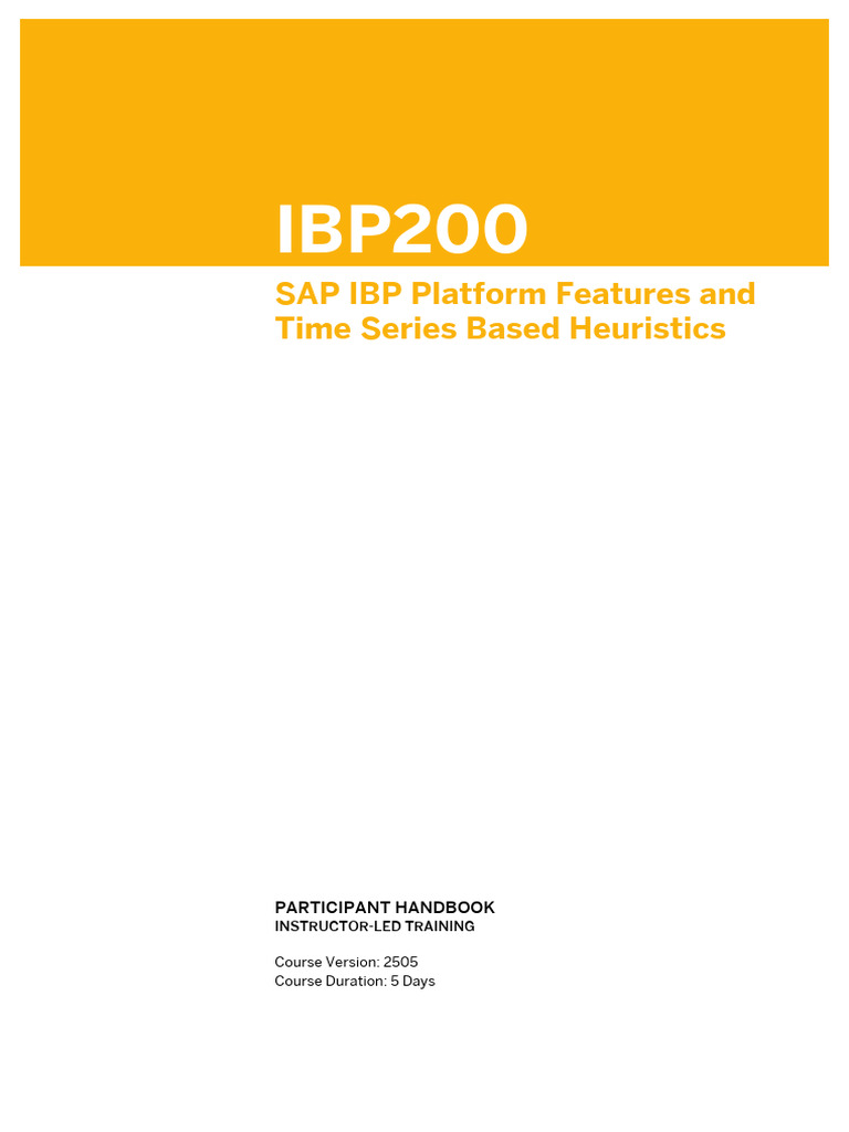 IBP200 Col2505 SAP IBP Platform Features and Time Series Based ...