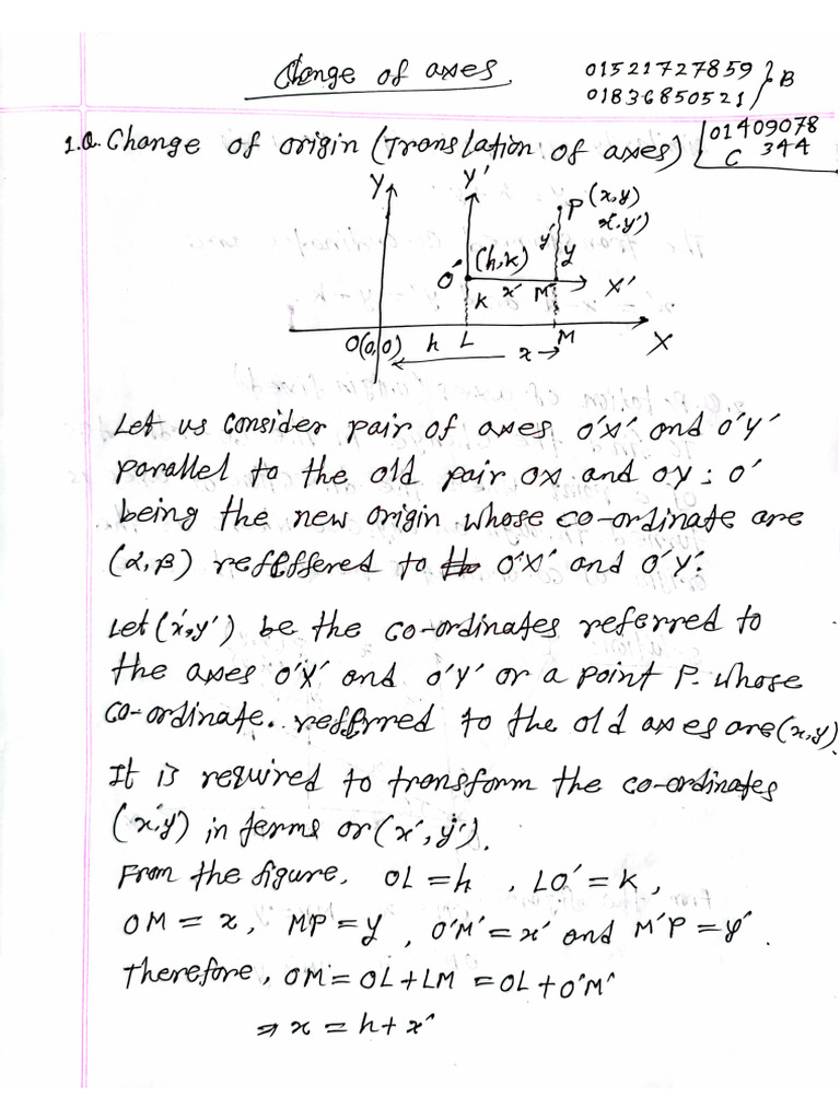 Change of Axis | PDF