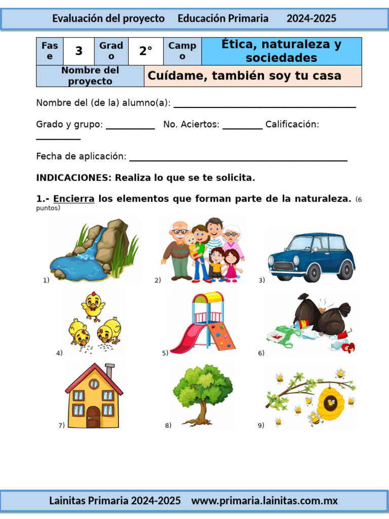2do Grado Mayo - Examen 07 Cuidame, También Soy Tu Casa (2024-2025 ...
