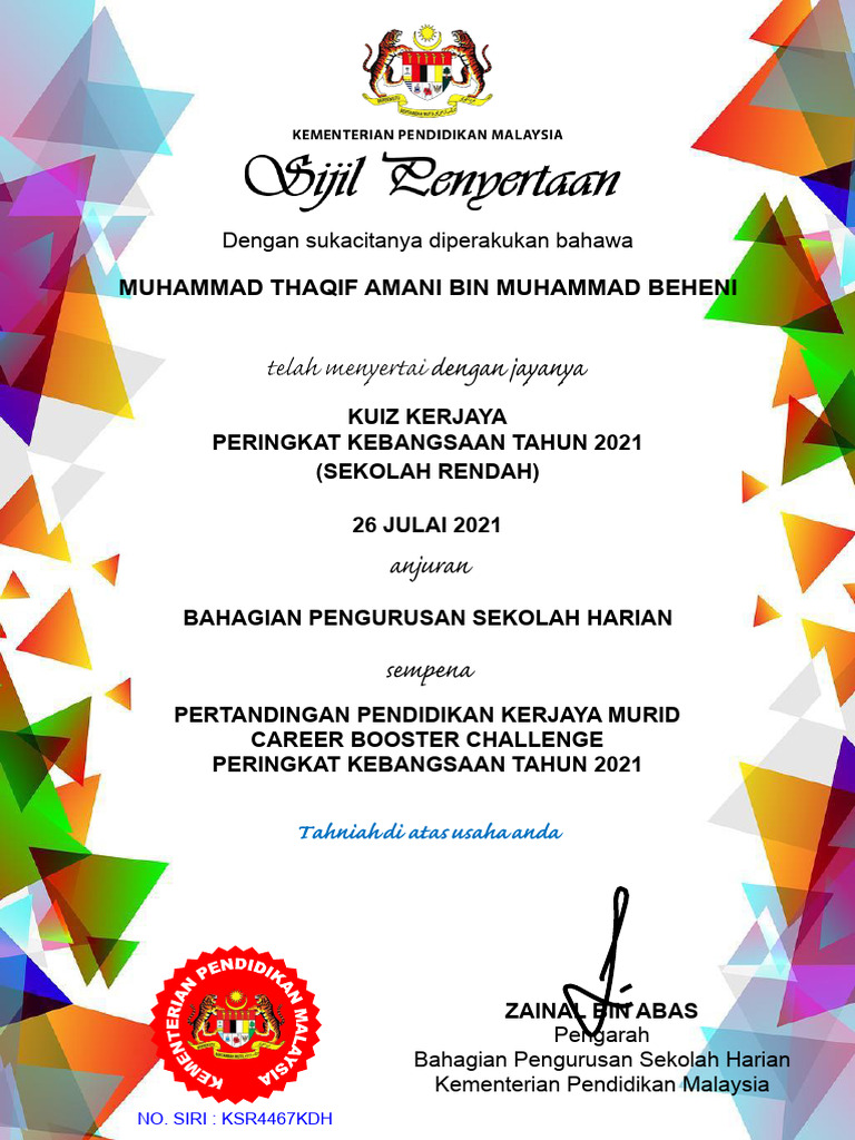 (Ksr4467kdh) - Muhammad Thaqif Amani Bin Muhammad Beheni | PDF