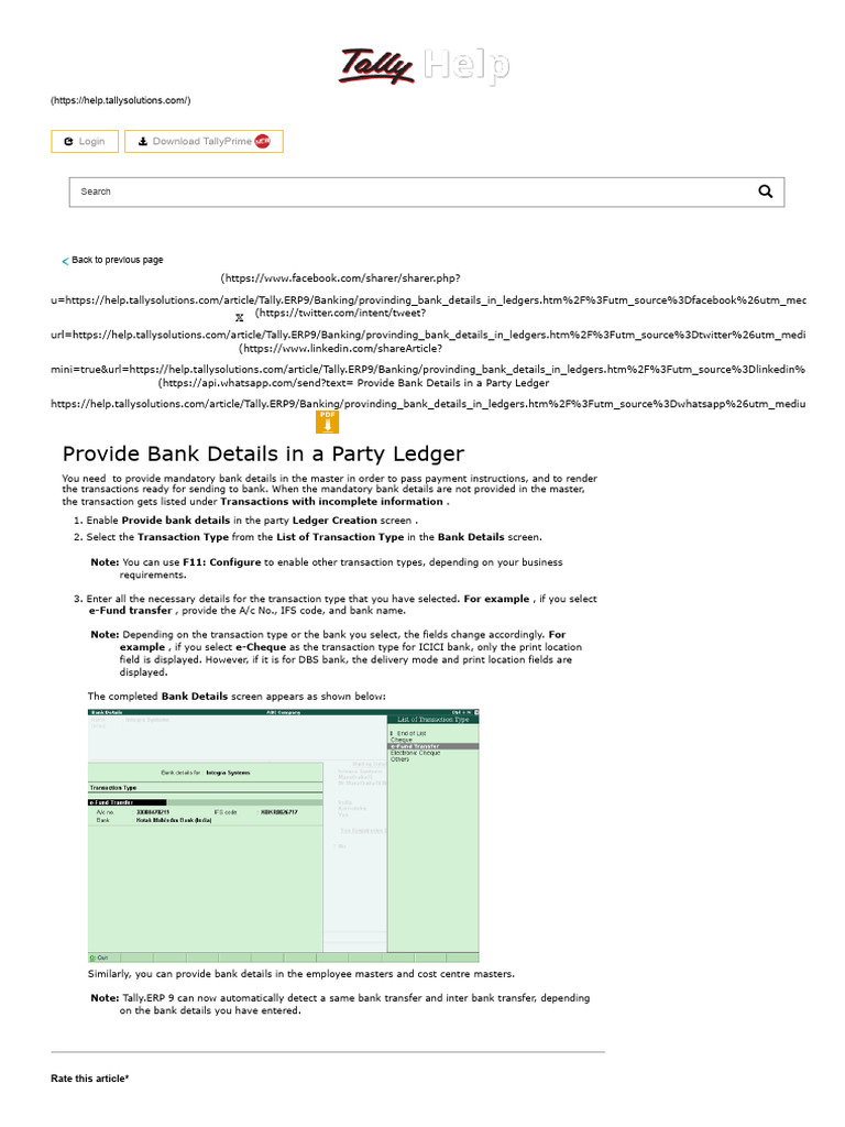 Provide Bank Details in A Party Ledger | PDF | Computing