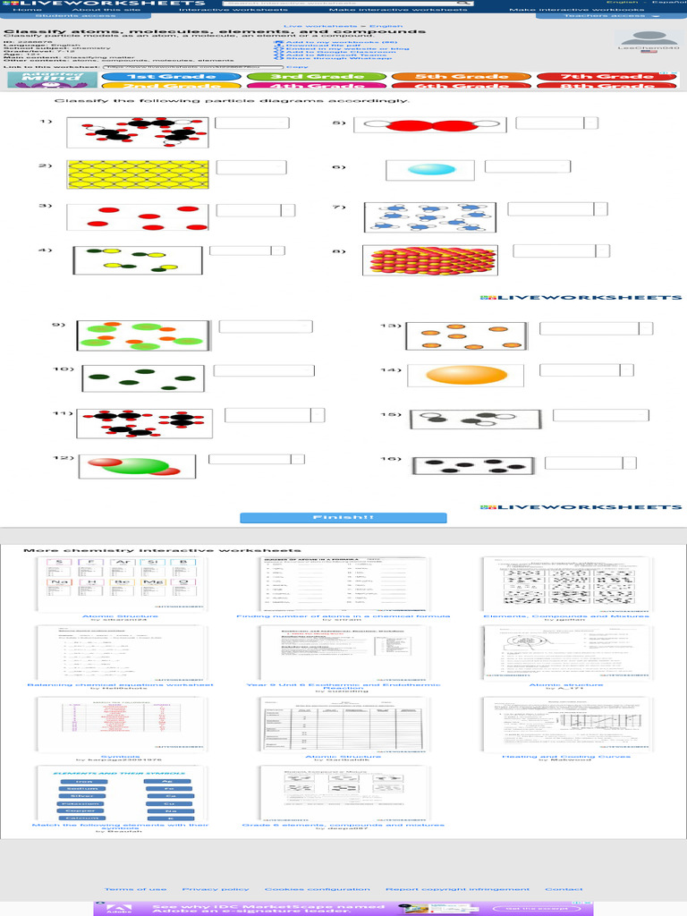 Classify Atoms, Molecules, Elements, and Compound | PDF | Chemistry | Atoms