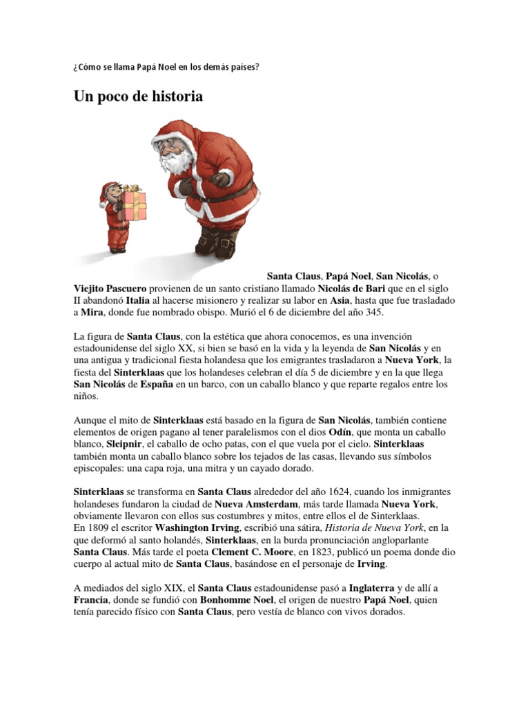 Cómo Se Llama Papá Noel en Los Demás Países | PDF | Papá Noel | Santos ...