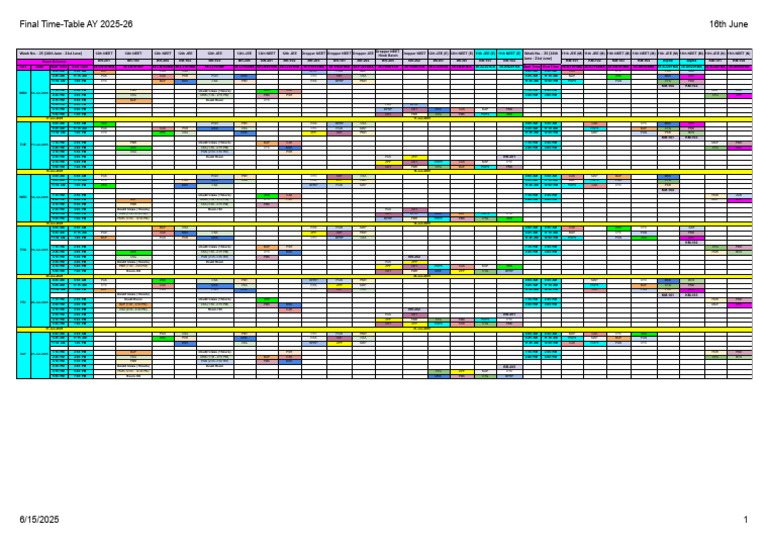 Final Time-Table AY 2025-26-16th June | PDF
