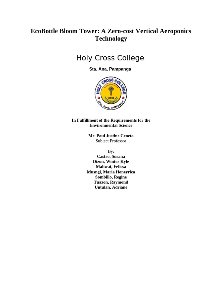 Envi Scie Project Proposal | PDF | Hydroponics | Agriculture