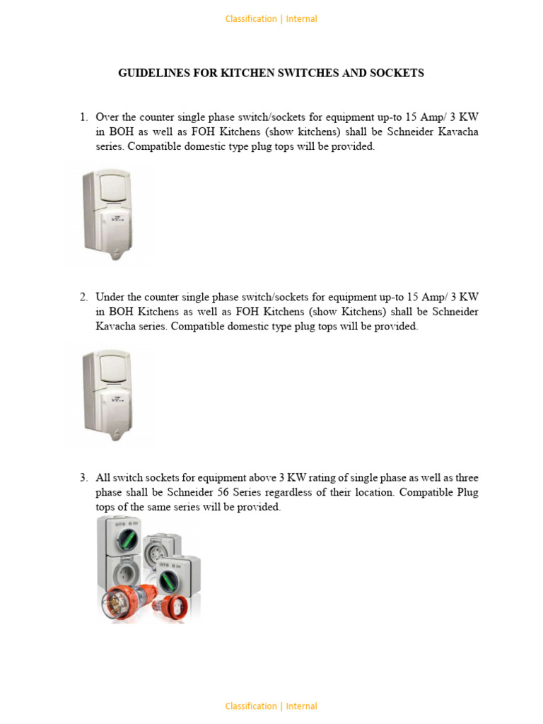 Revised Guidelines For Kitchen Switches & Sockets-2 | PDF