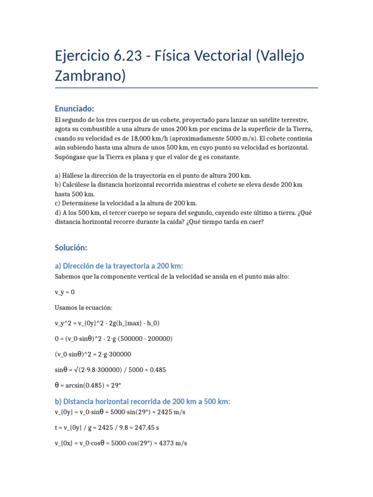 Ejercicio 6 23 Vallejo Zambrano Con Formulas | PDF