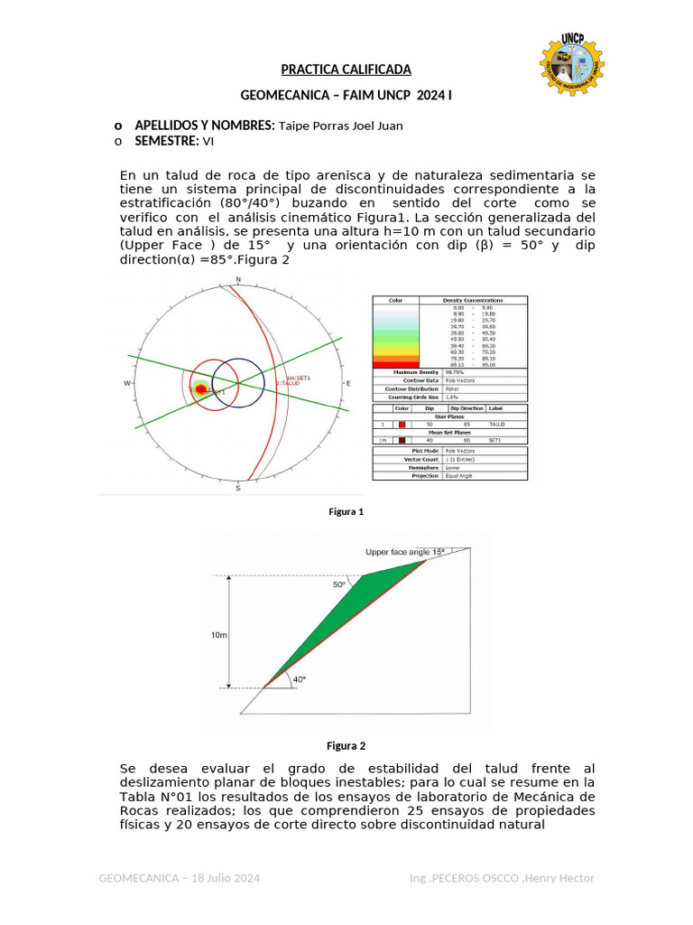 Practica Calificada Rocplane - Taipe Porras Joel | PDF